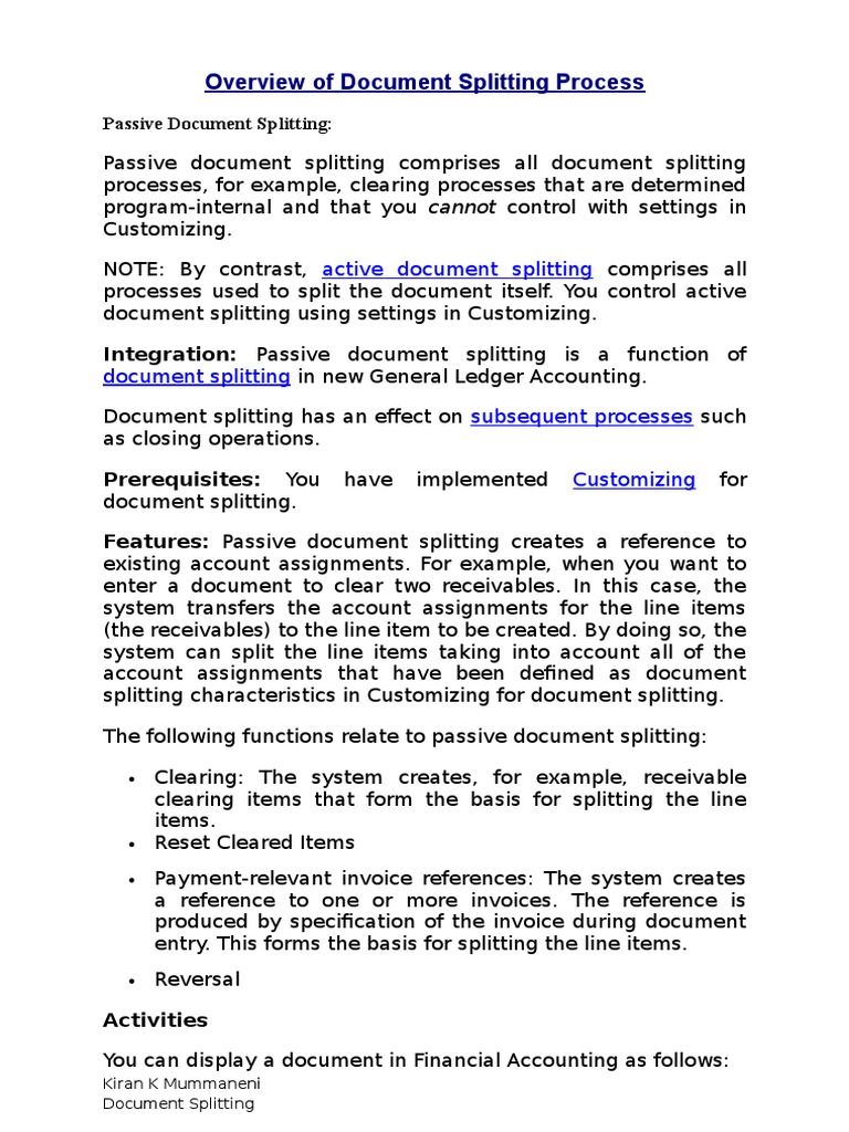 Document Splitting Process | PDF | Business Process | Balance Sheet