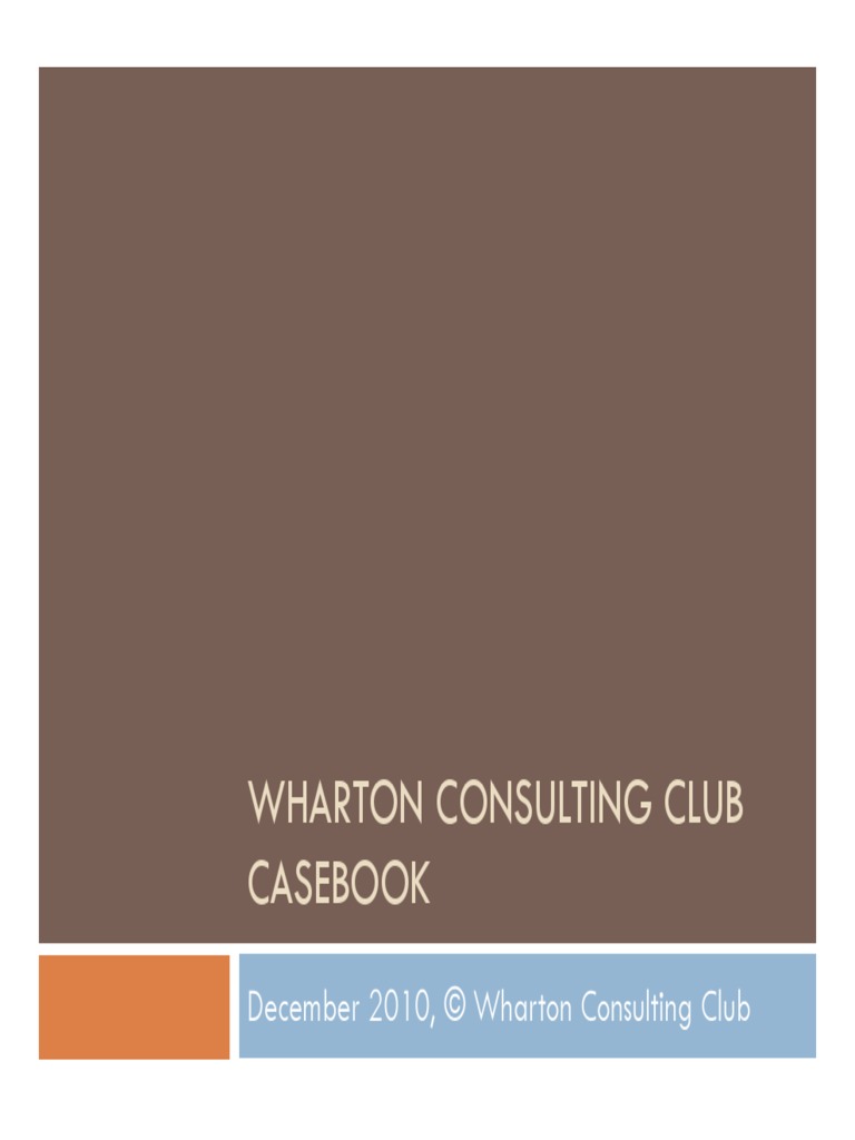 Wharton Casebook 2010 | PDF | Mergers And Acquisitions | Outsourcing
