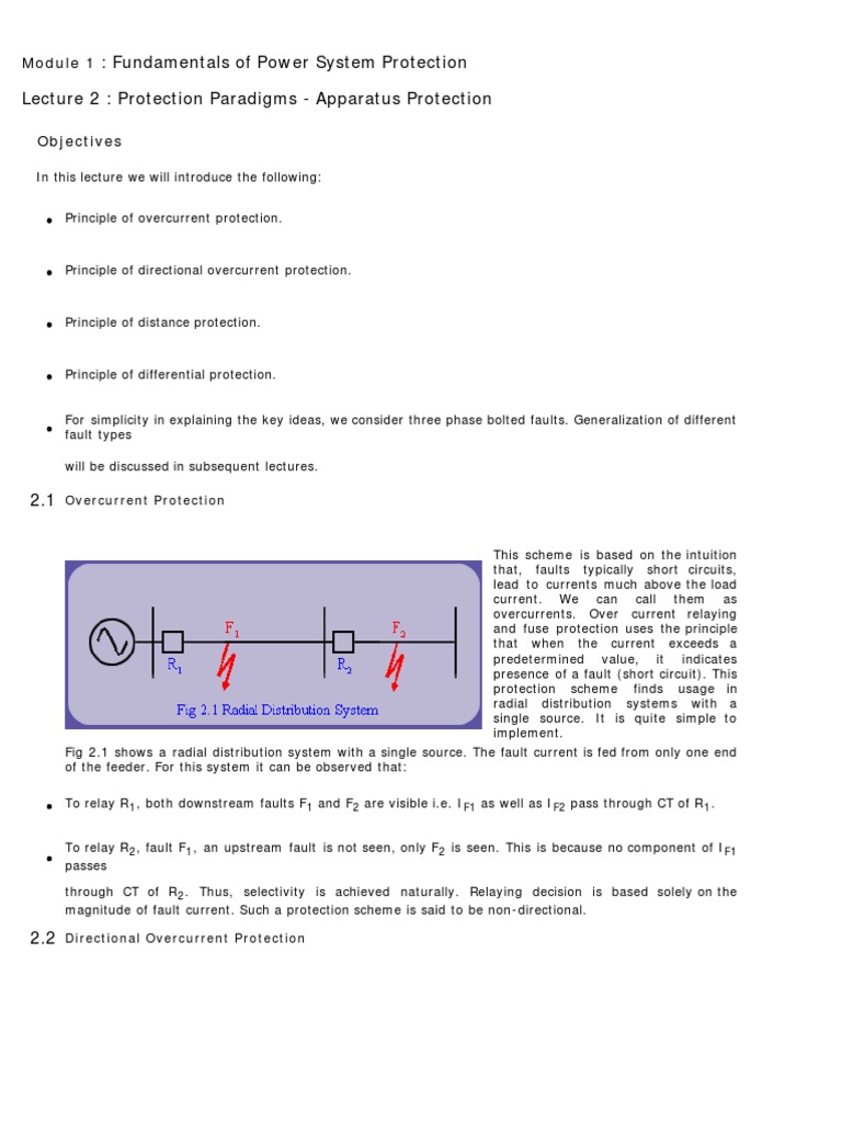 Fundamentals of Power System Protection Lecture 2: Protection Paradigms ...