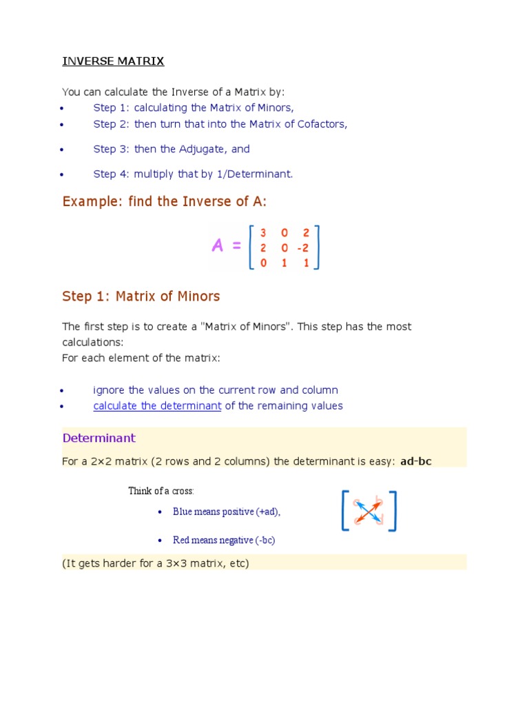 Finding the Inverse of Matrix A | PDF | Teaching Methods & Materials ...