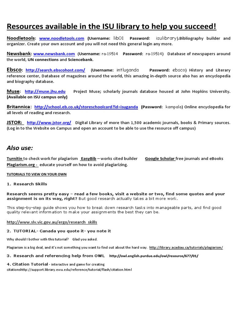 ISU library resources to help you succeed | PDF