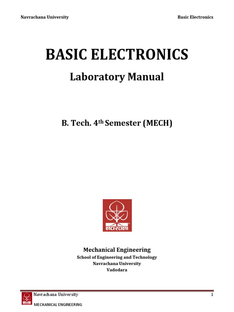 Lab Manual - Basic Electronics | PDF | P–N Junction | Electronic Oscillator