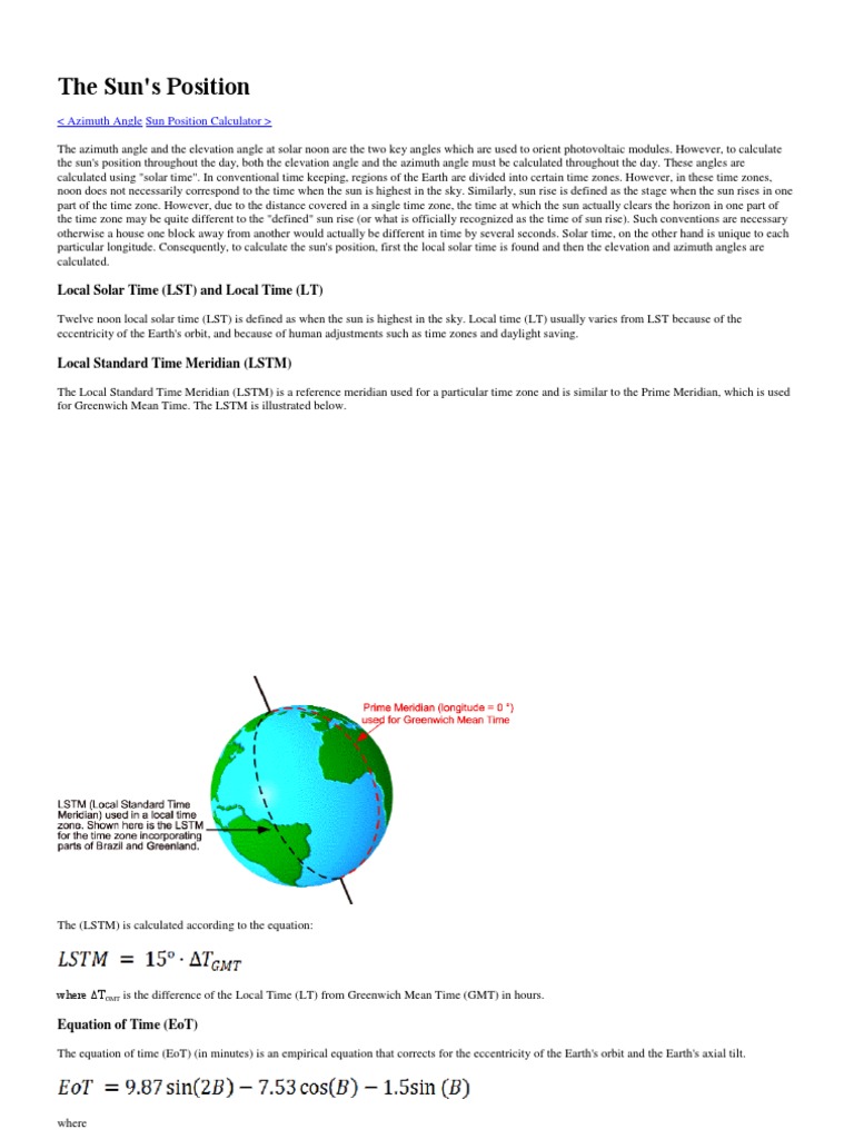 Postion of The Sun | PDF | Sun | Astronomy