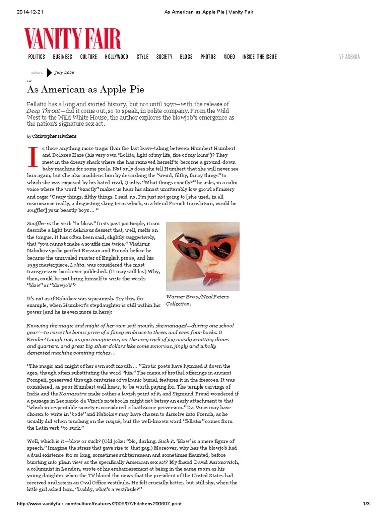 As American As Apple Pie - Vanity Fair - Christopher Hitchens | PDF ...