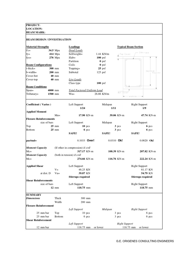Beam Design Investigation for a Multi-Span Reinforced Concrete Beam ...