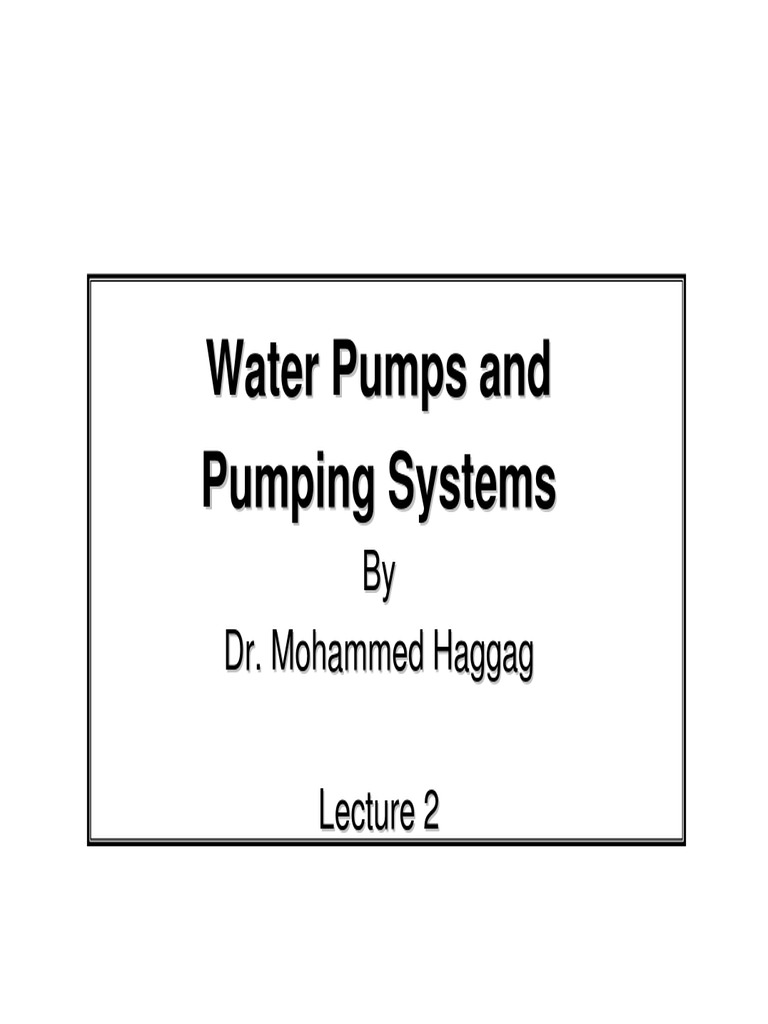 Water Pumps and Pumping Systems | PDF | Dynamics (Mechanics ...