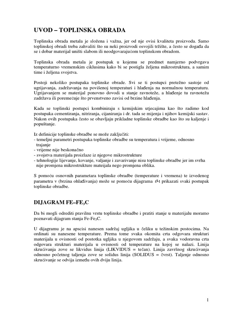 Toplinska Obrada | PDF