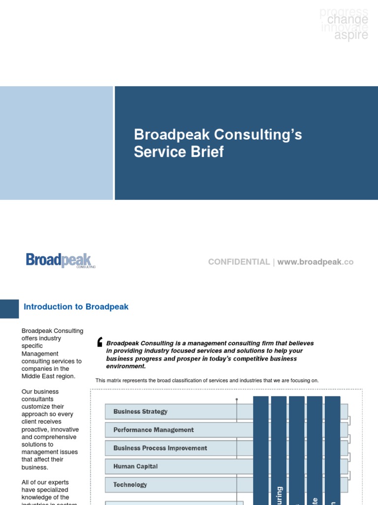 Broadpeak Consulting - Services Brief | PDF | Strategic Management | Business Process