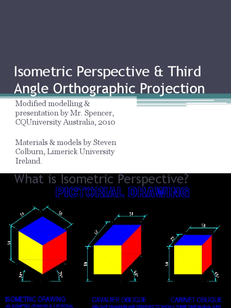Isometric Perspective & Third Angle Orthographic Projection | PDF ...