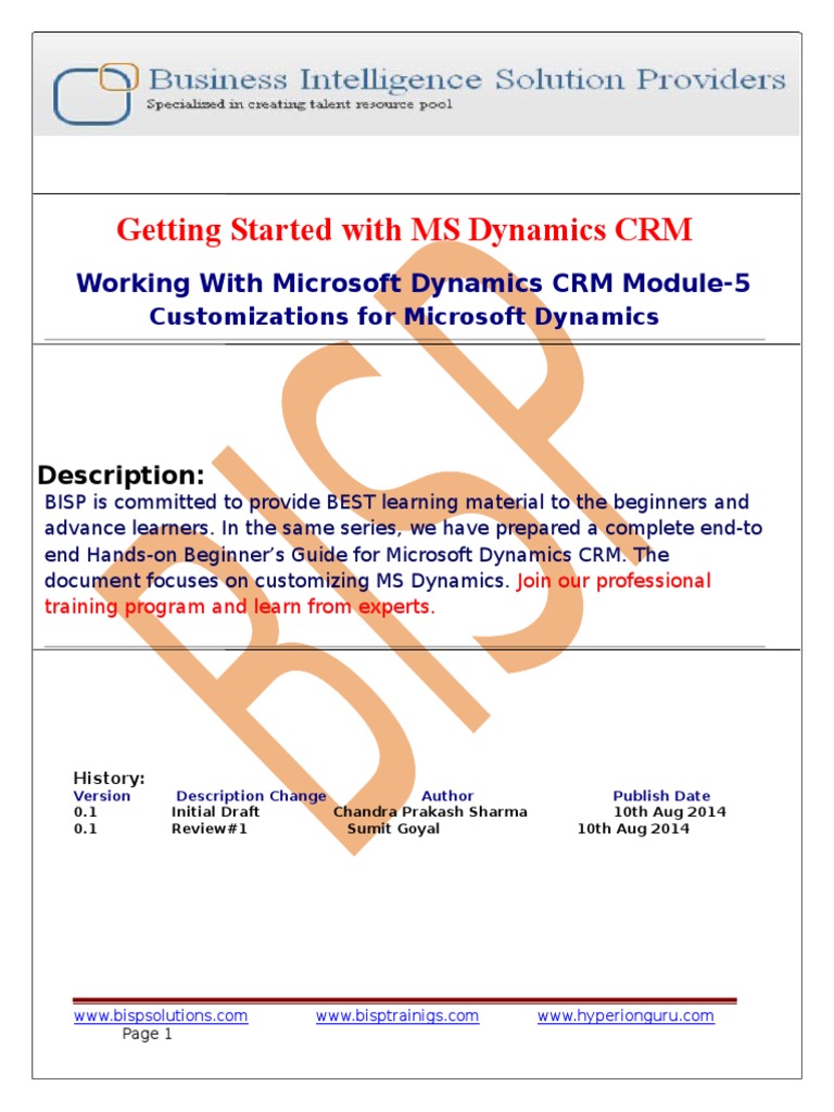Getting Started With MS Dynamics CRM | PDF | Customer Relationship Management | Hyperlink