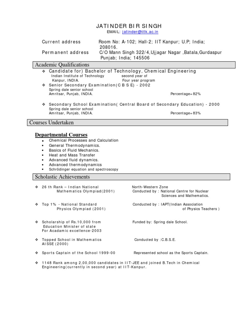Academic Qualifications: Jatinder Bir Singh | Download Free PDF | Physics | Physical Sciences