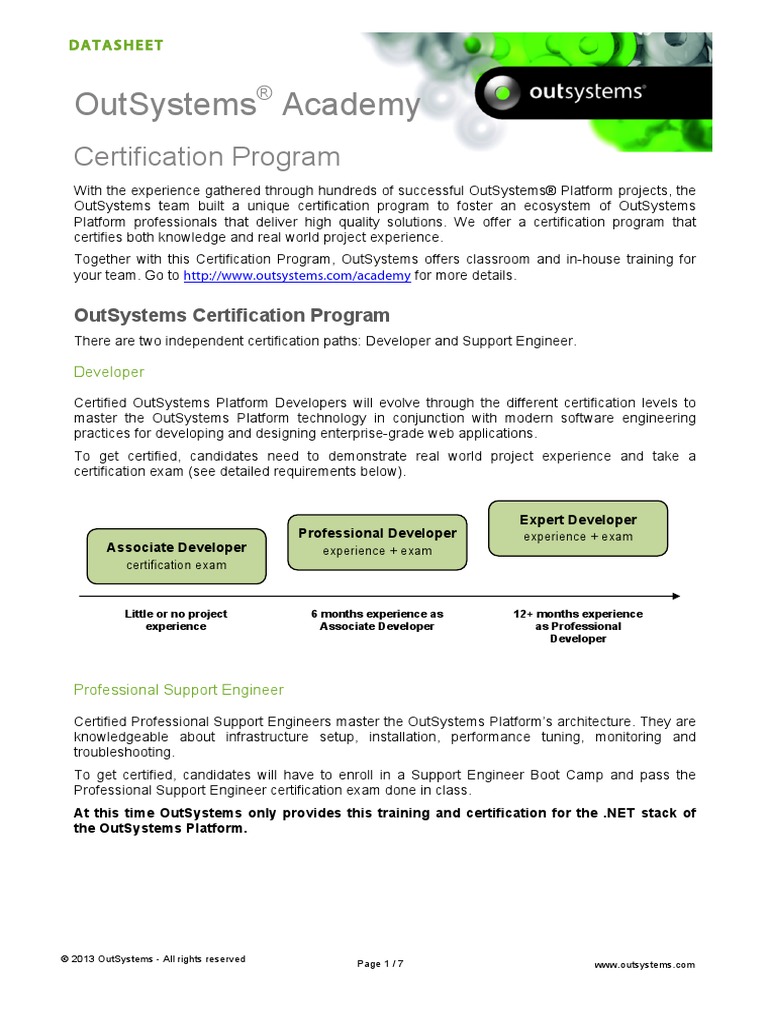 OutSystems Certification | PDF | Professional Certification | Certification