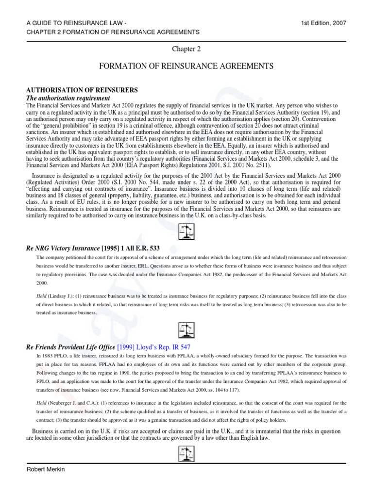 1. Formation of Reinsurance Agreements | Reinsurance | Underwriting