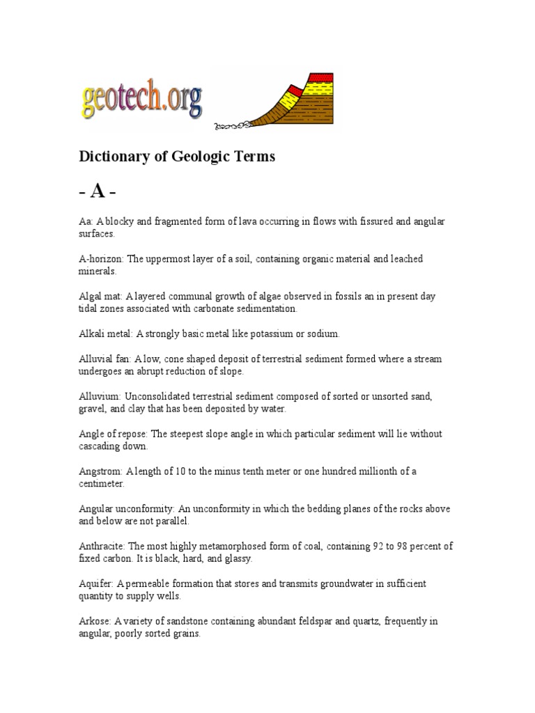 Geologic Terms Dictionary | PDF