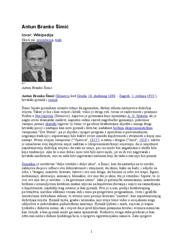 Antun Branko Šimić | PDF
