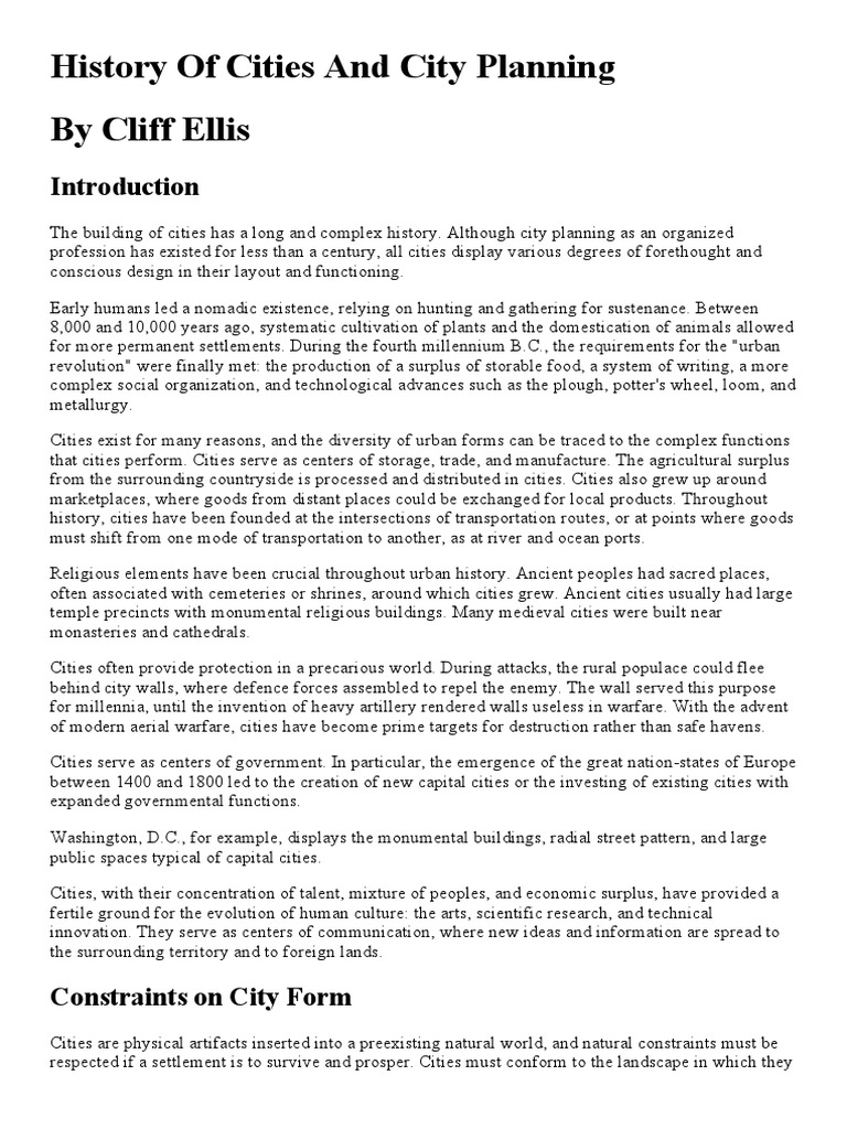 Evolution of City Planning History | PDF | Travel