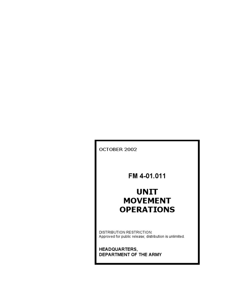 Army - fm4 01x011 - Unit Movement Operations | PDF | Staff (Military ...