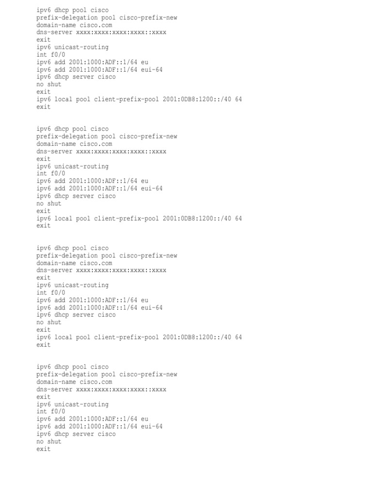 Cisco IPv6 DHCP Configuration Guide | PDF