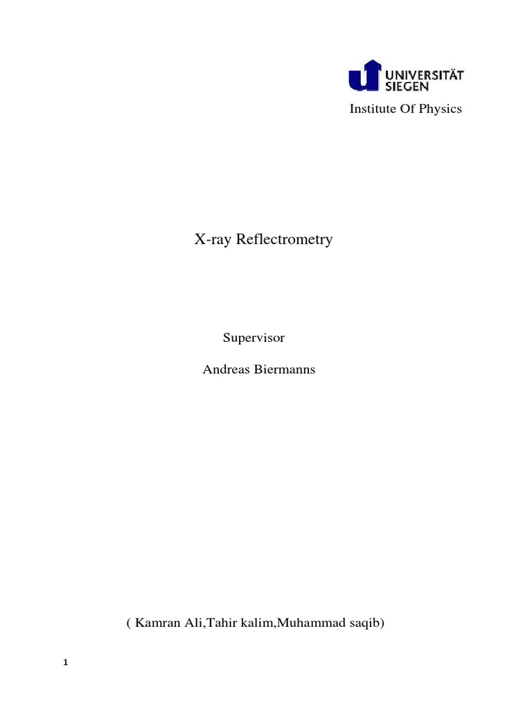 X Ray Reflectometry | PDF | Reflection (Physics) | X Ray Crystallography