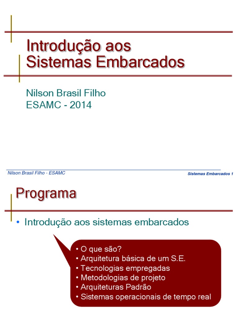 Uma Introdução aos Conceitos Fundamentais de Sistemas Embarcados | PDF ...