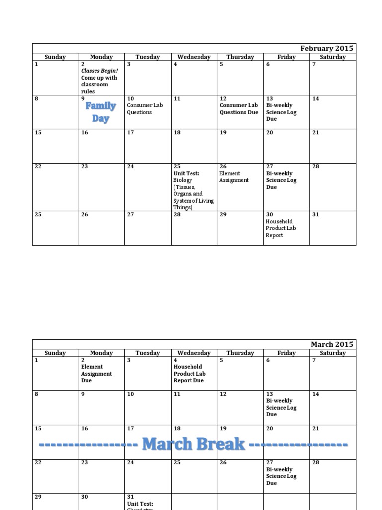 Homeworkcalendar | PDF | Science & Mathematics | Technology & Engineering
