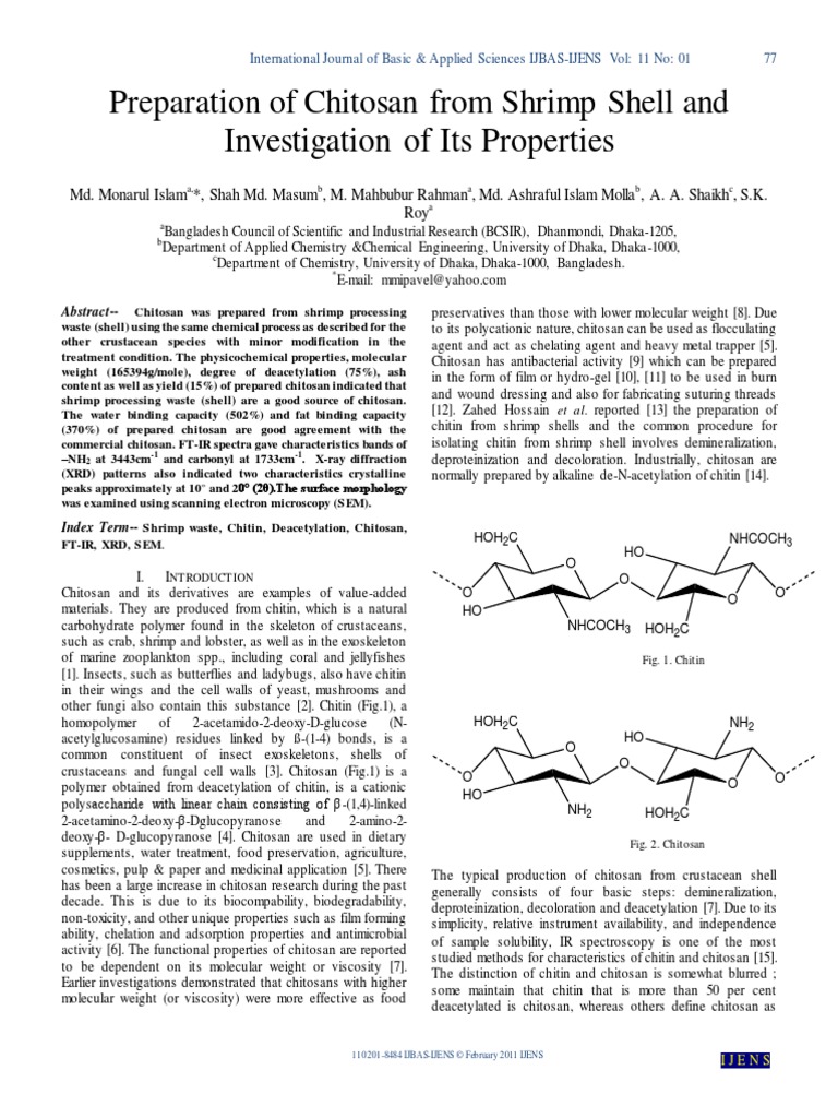Preparation of Chitosan From Shrimp Shell | PDF
