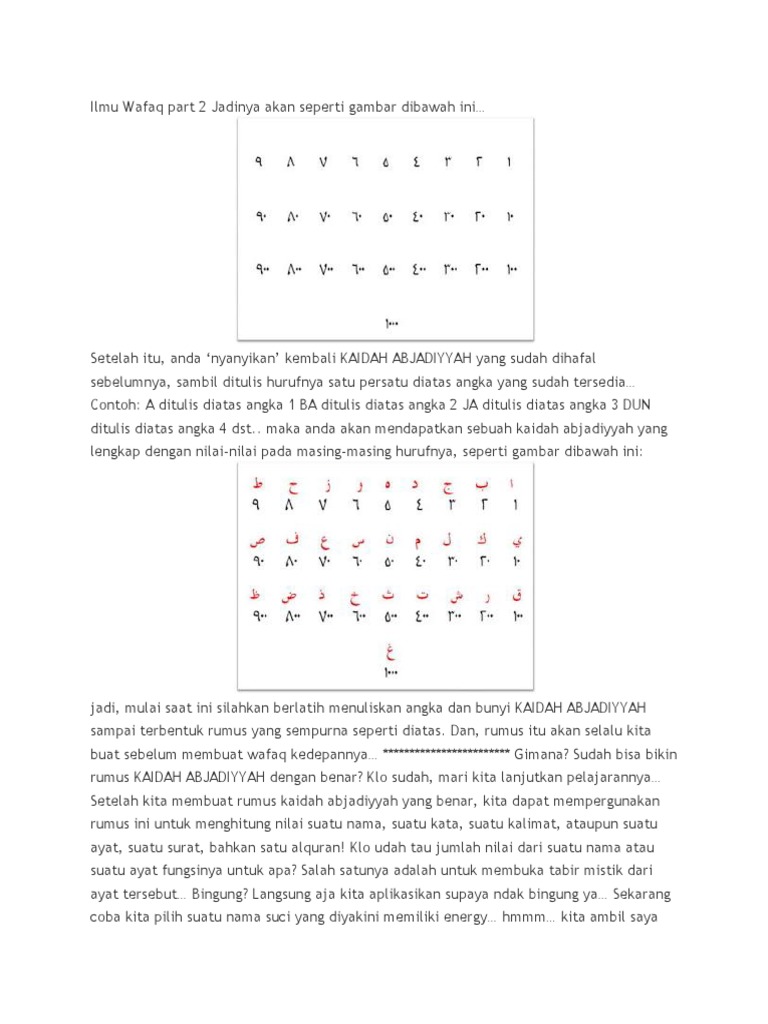 Ilmu Wafaq Part 2 | PDF