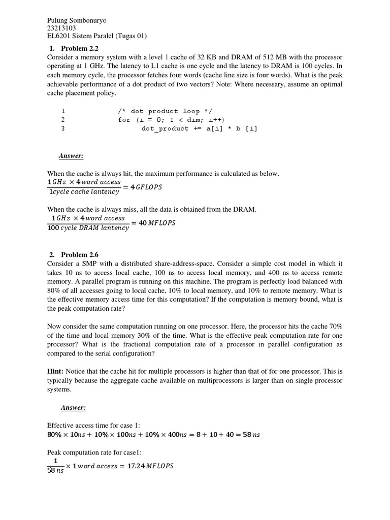 (El6201) 23213103 01 | PDF | Cpu Cache | Parallel Computing