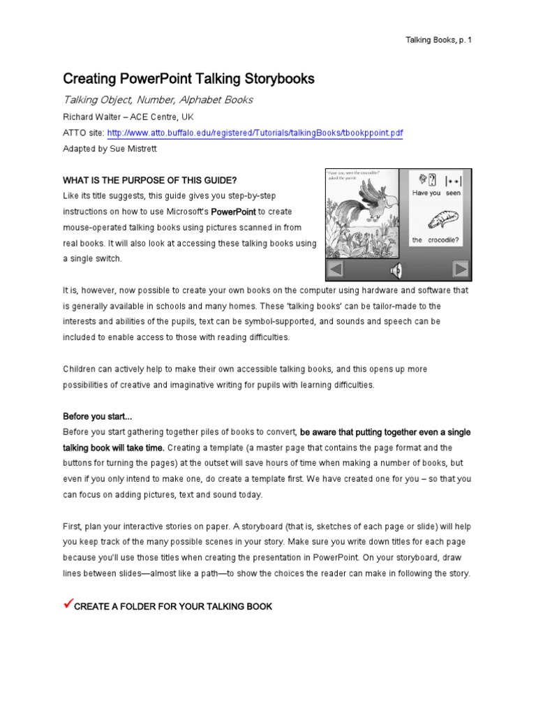 Creating PowerPoint Talking Storybooks | PDF | Page Layout | Image Scanner