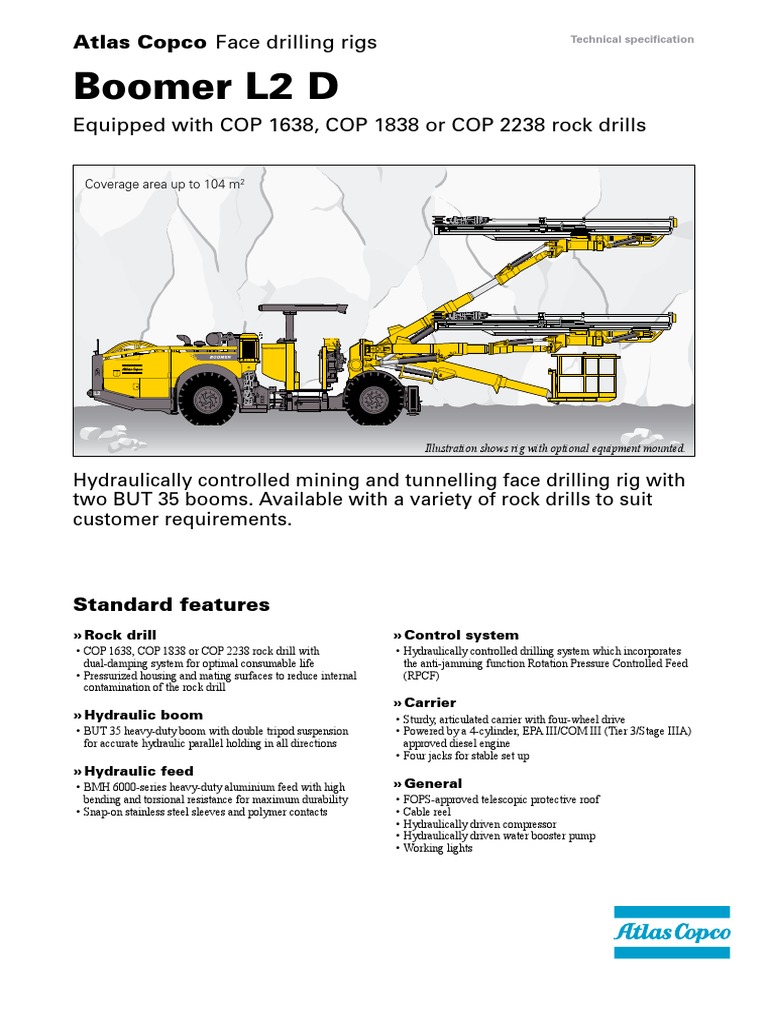 Jumbo Underground Drill Rig Model L2D Atlas Copco.pdf | Oil