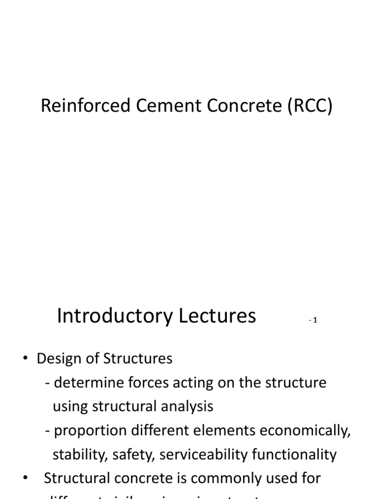 Reinforced Cement Concrete (RCC) | PDF | Strength Of Materials | Beam ...