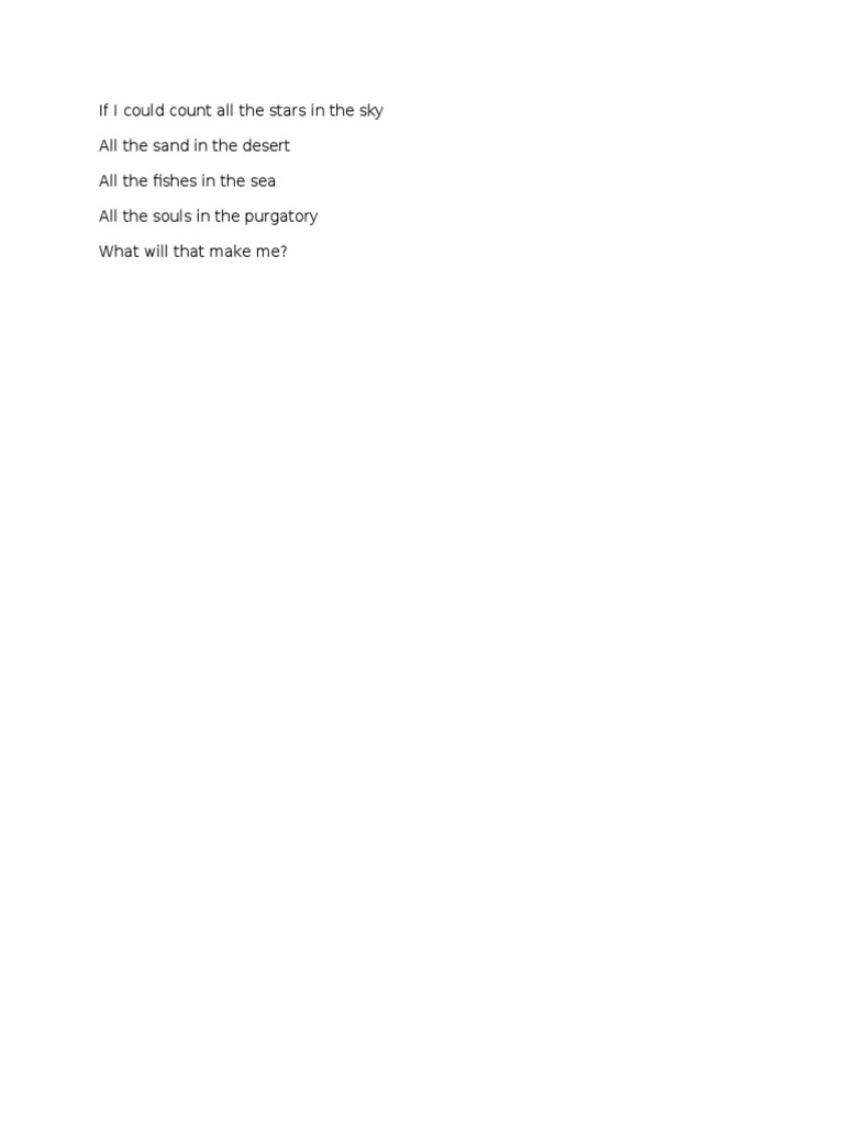 If I Could Count All The Stars in The Sky All The Sand in The Desert ...