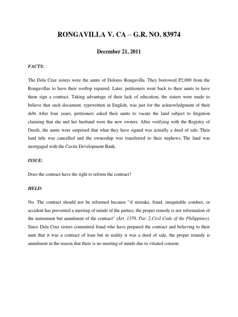 Case Digest - Special Project Oblicon | PDF | Lease | Annulment