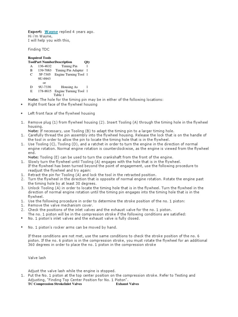 Adjust The Valves and Injectors On A 3116 | PDF | Piston | Engines