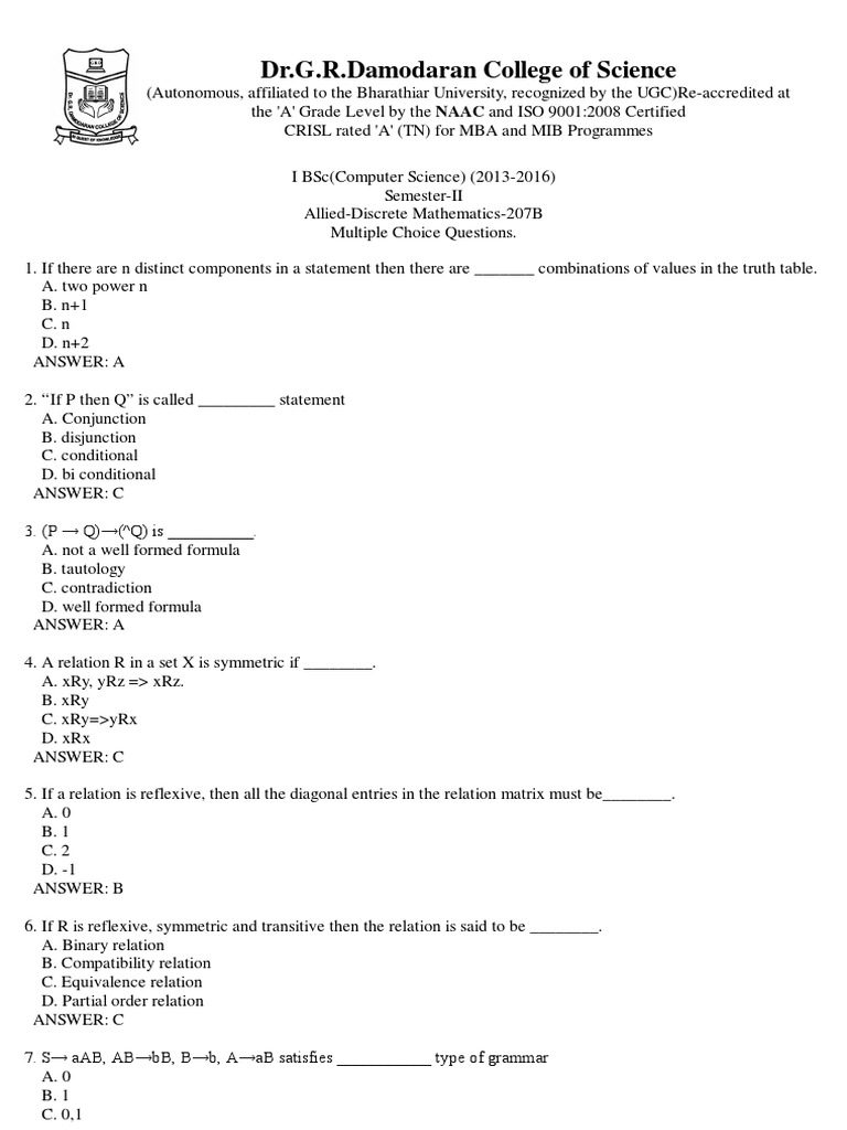 207B-Discrete Mathematics PDF | PDF | Vertex (Graph Theory) | Combinatorics
