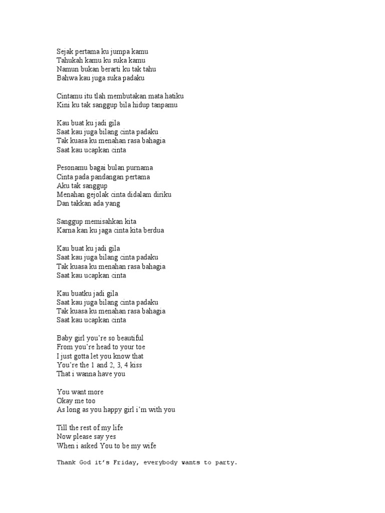 Sejak Pertama Ku Jumpa Kamu | PDF | Leisure