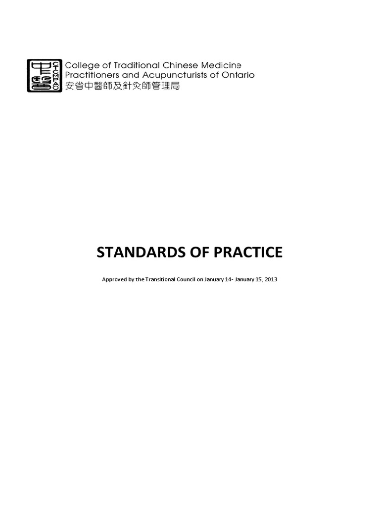 CTCMPAO Standards of Practice | PDF | Traditional Chinese Medicine ...