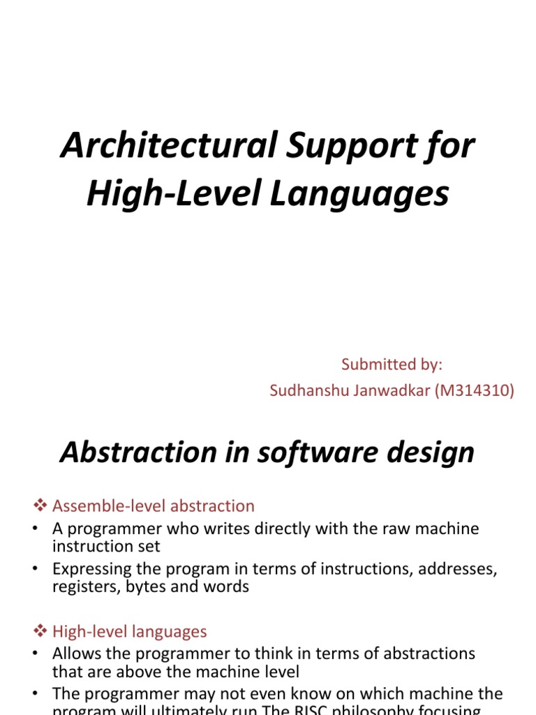 Architectural Support for HLLs | PDF | Data Type | Subroutine