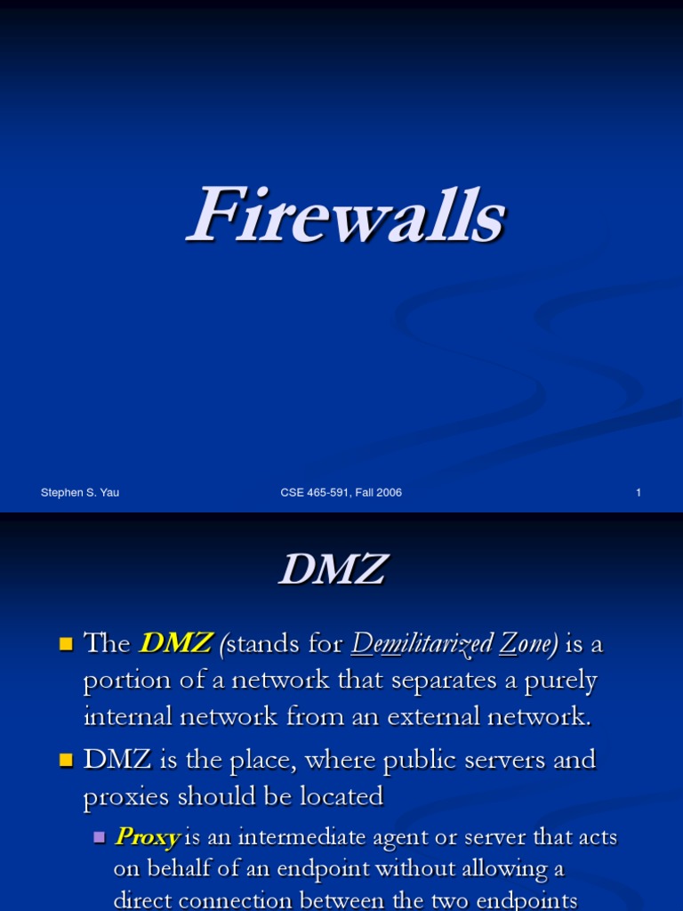 Firewalls | PDF | Firewall (Computing) | Proxy Server