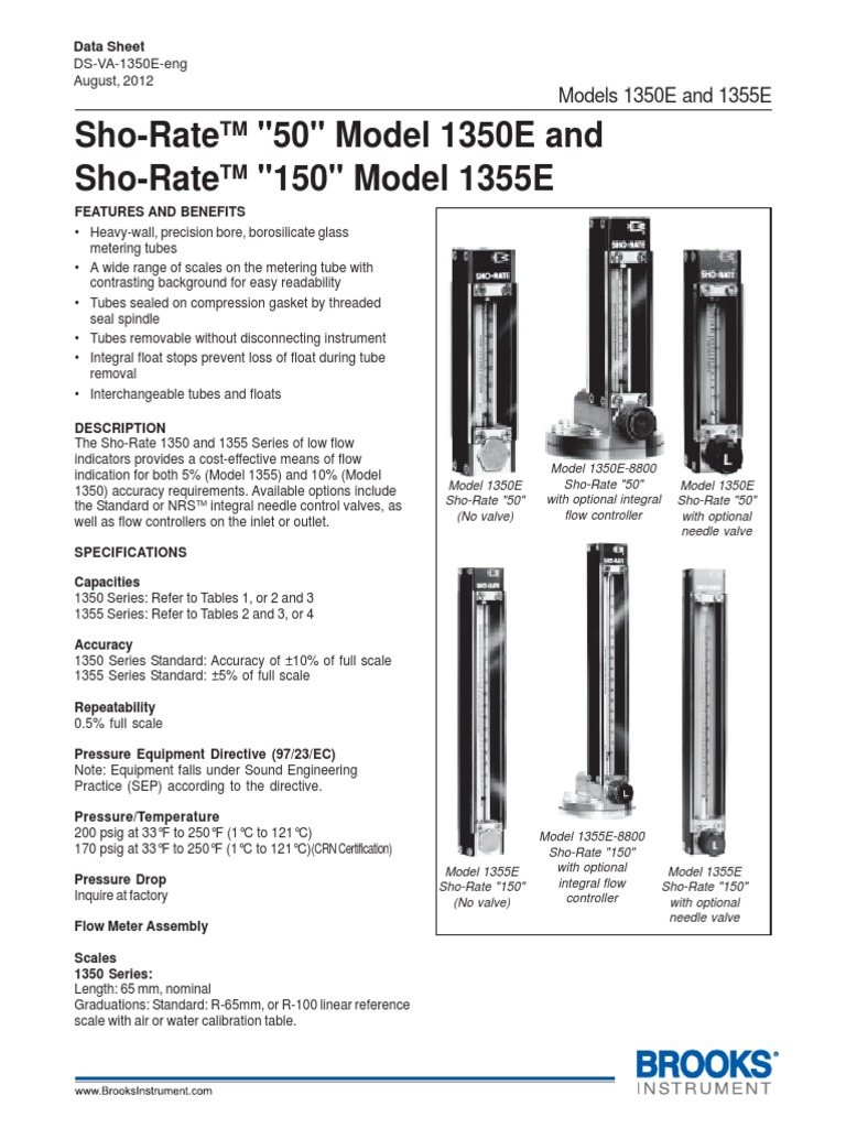 Brooks Instrument Flowmeter | PDF | Valve | Flow Measurement