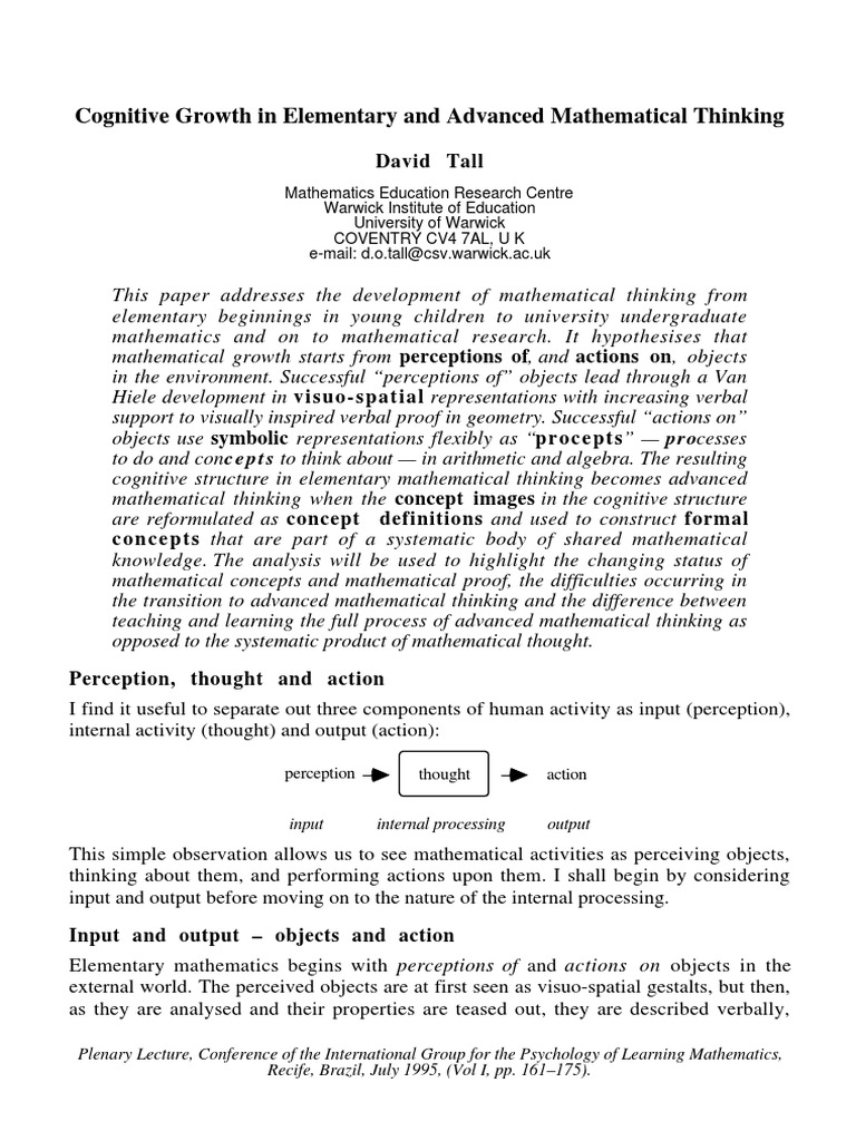 Advanced Mathematical Thinking PDF | PDF | Mathematical Proof | Axiom