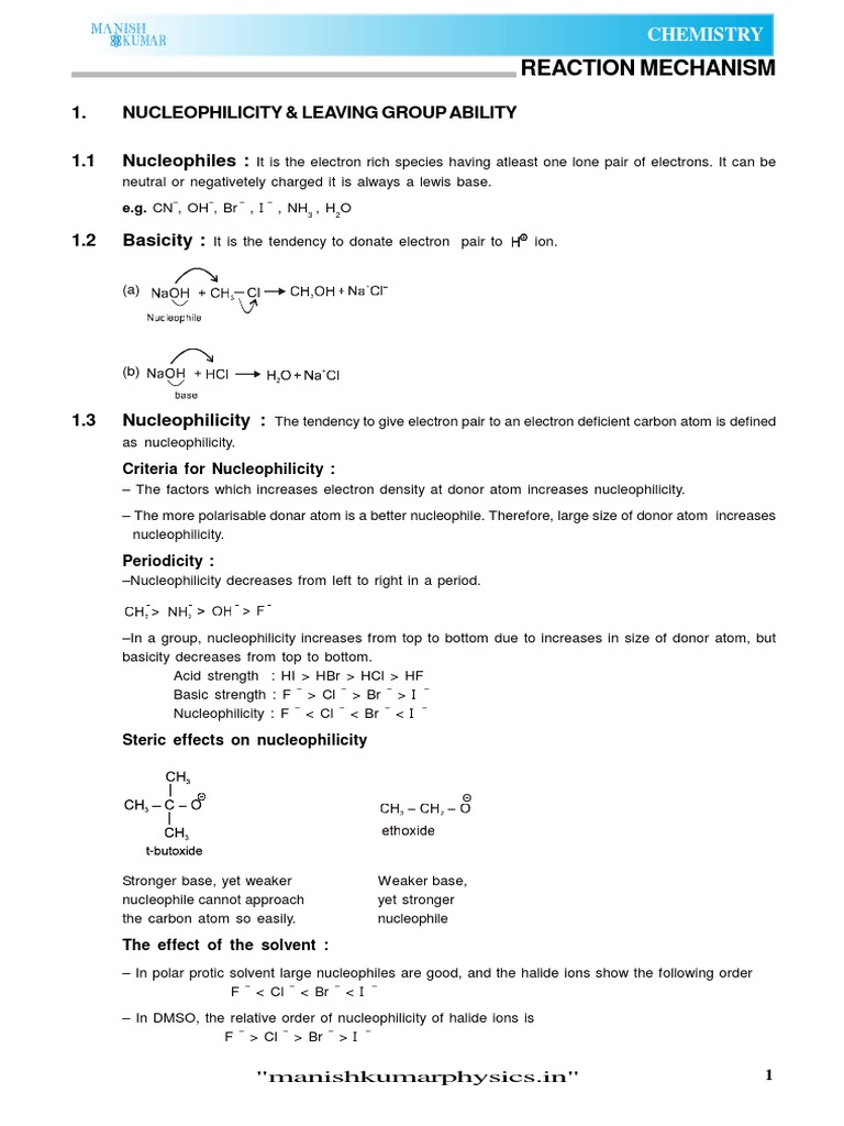Reaction Mechanism Theory E | PDF | Chemical Reactions | Ether