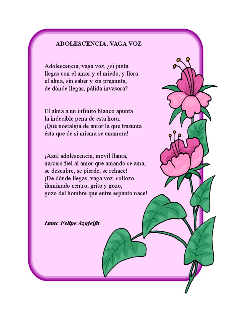 Isaac Felipe Azofeifa. Adolescencia, Vaga Voz. | PDF