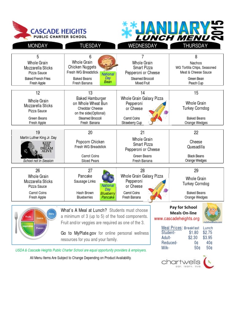 2015 1 Jan Cascade Menu | PDF | Pizza | Pancake