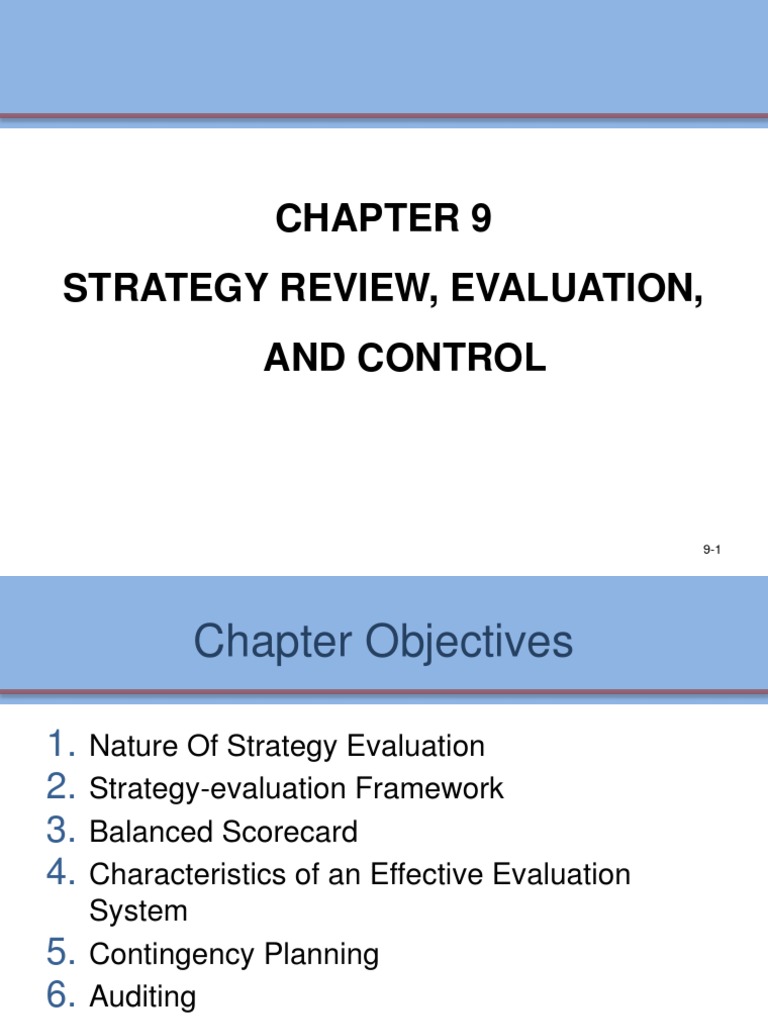 9- Strategy Review, Evaluation and Control chapter 9.pptx | Strategic ...