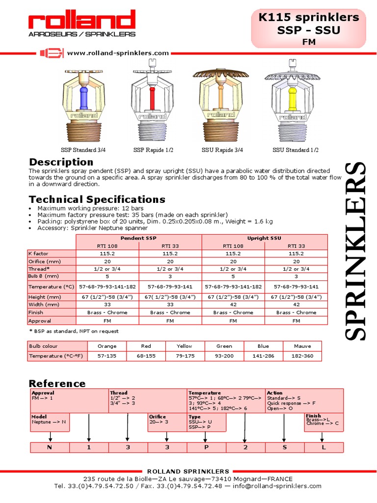 Sprinklers K115 | PDF | Home & Garden | Science & Mathematics