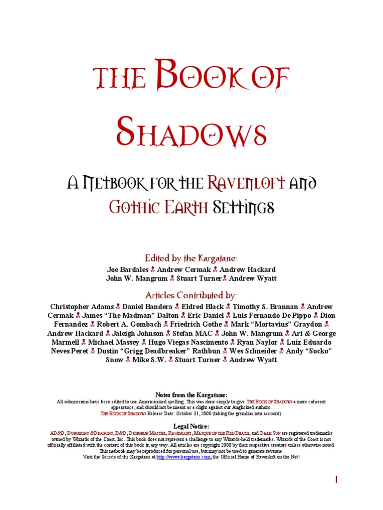 Book of Shadows | PDF