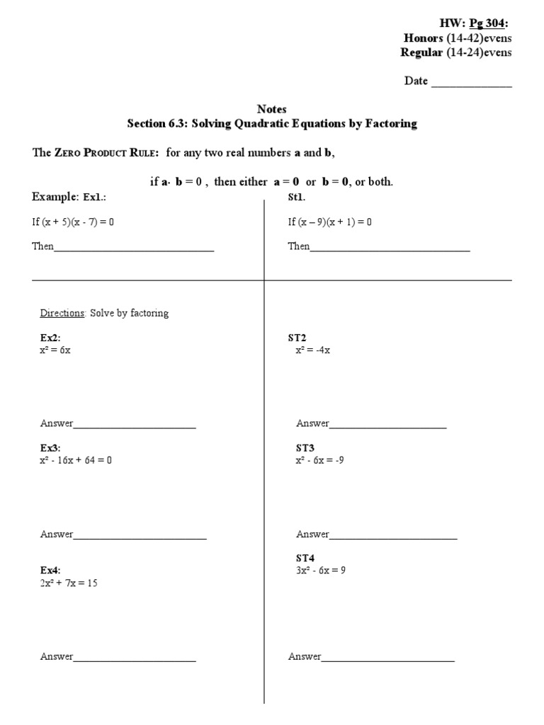 Solving Quadratics by Factoring | PDF | Factorization | Quadratic Equation