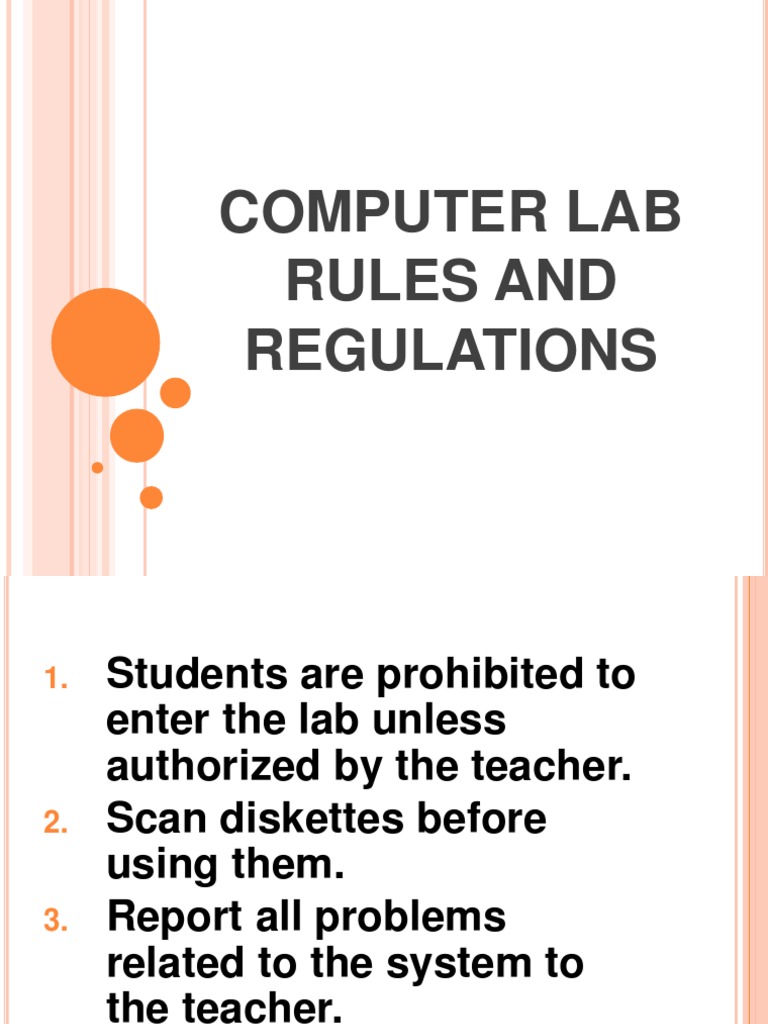 Computer Lab Rules and Regulations | PDF
