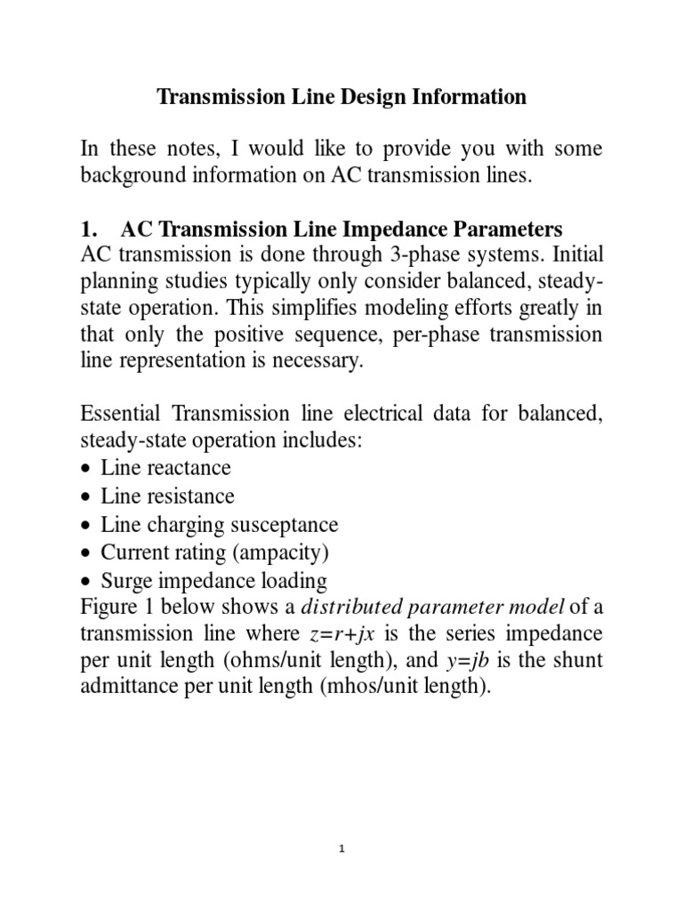 Transmission Line Design Information | PDF | Electric Power ...